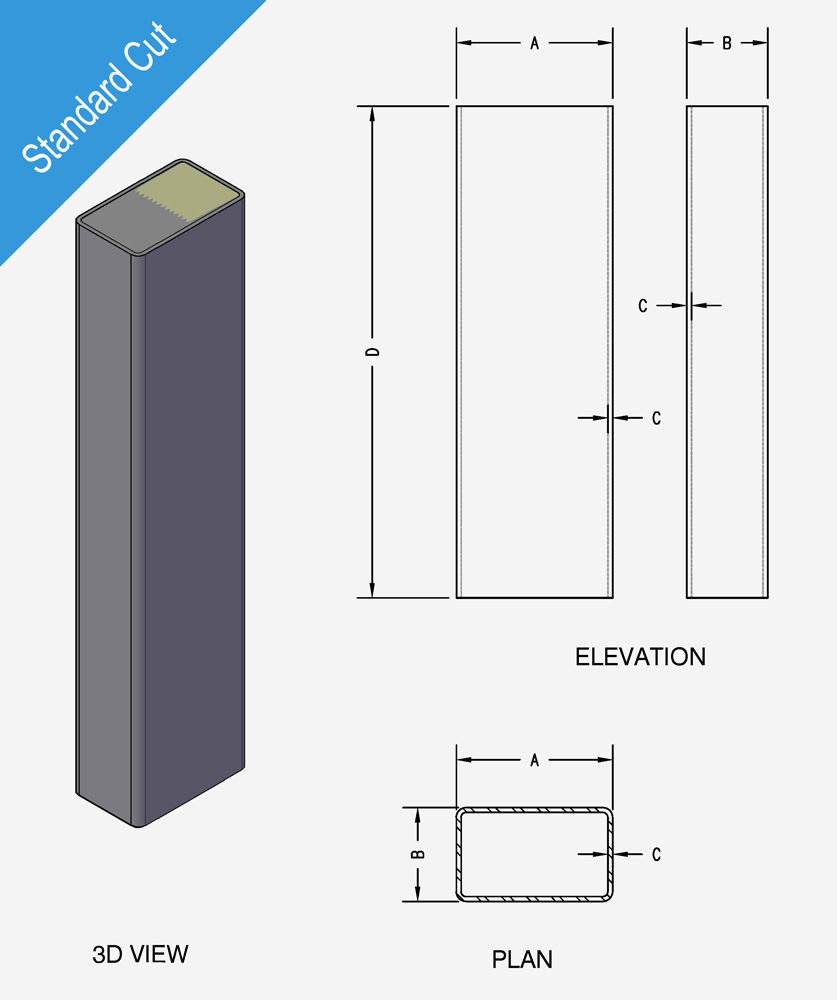 Steel Rectangular Tube Standard Cut – LIW Online